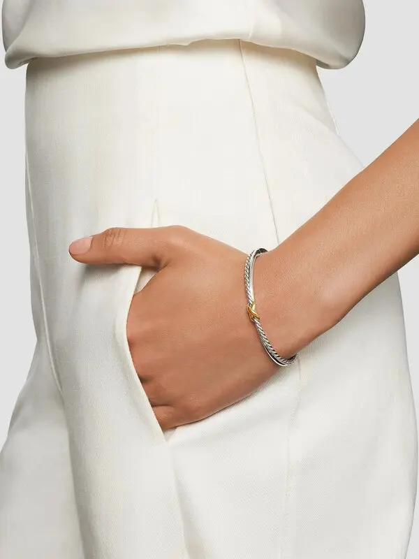 David Yurman Petite X Center Station Bracelet With 18k