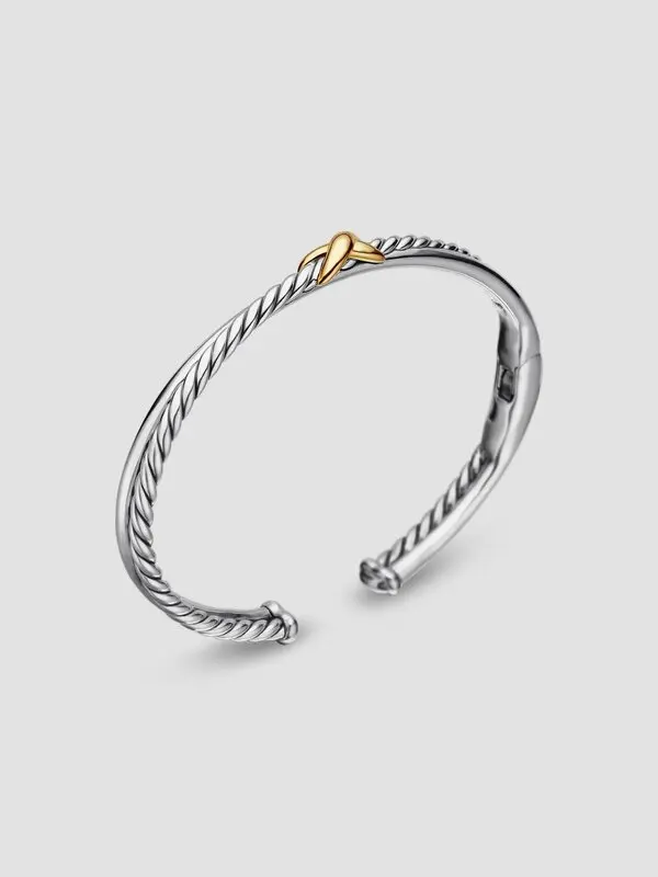 David Yurman Petite X Center Station Bracelet With 18k