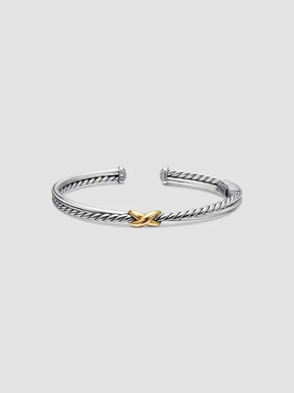 David Yurman Petite X Center Station Bracelet With 18k
