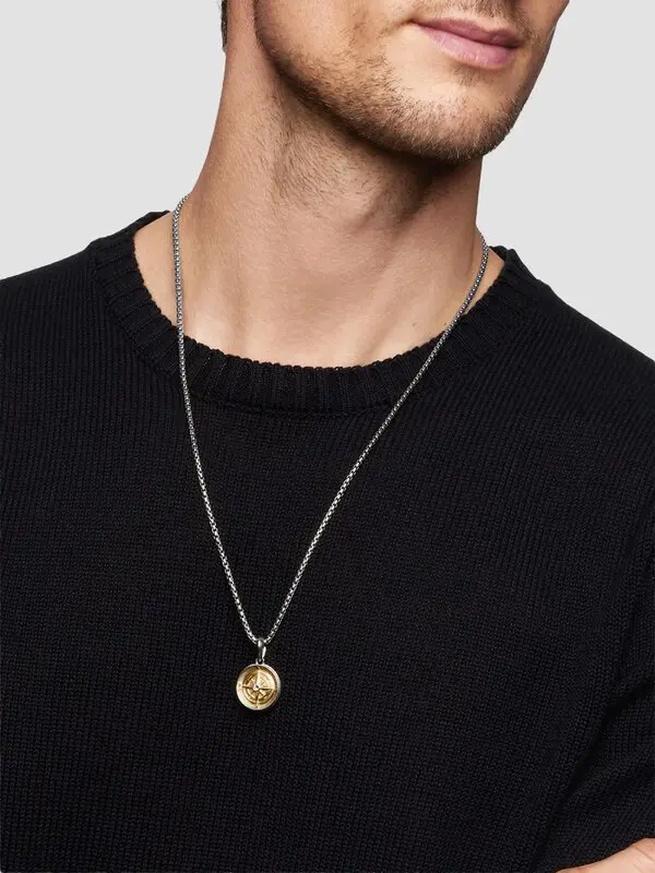 David Yurman Maritime Compass Amulet In Sterling Silver With 18k Yellow And Center 29.5mm