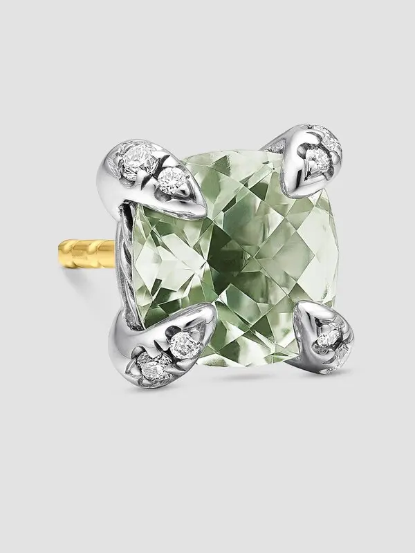 David Yurman Petite Chatelaine Stud Earrings In Sterling Silver - Prasiolite