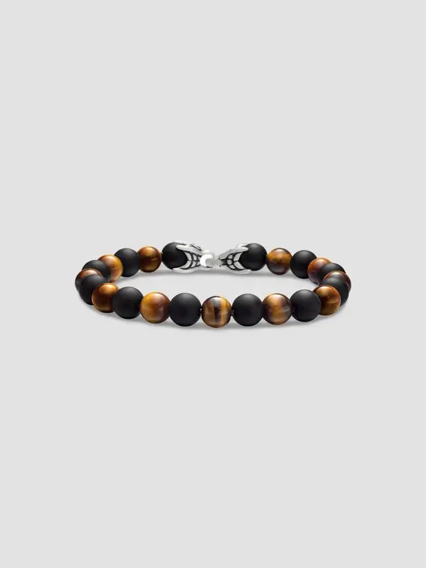 David Yurman Spiritual Beads Alternating Bracelet In Sterling Silver - Black Onyx