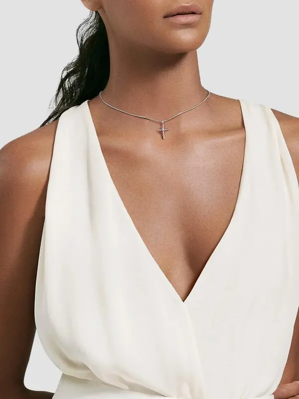 David Yurman Cable Classics Cross Diamond Necklace
