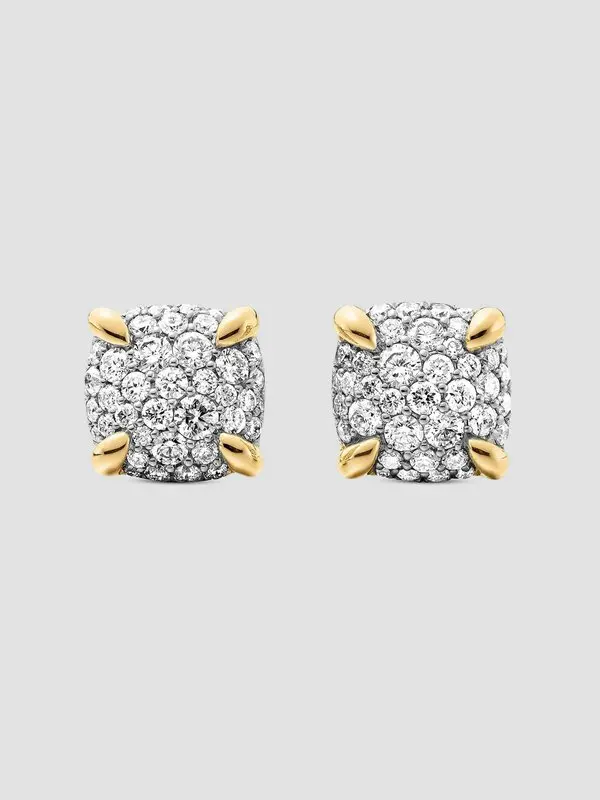 David Yurman Chatelaine Stud Earrings In 18k Yellow Gold With Pavé Diamonds, 8mm - Diamond