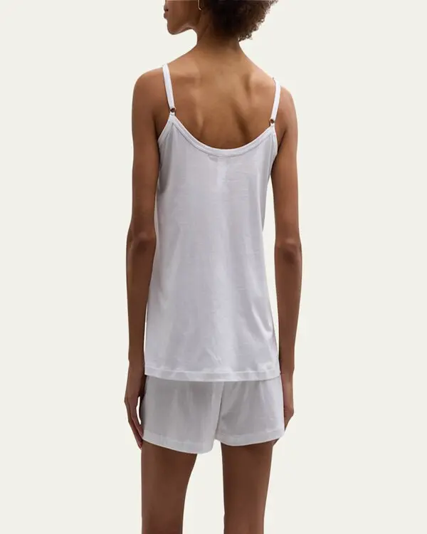 Hanro Julia Short Scoop-neck Pintuck Pajama Set - White