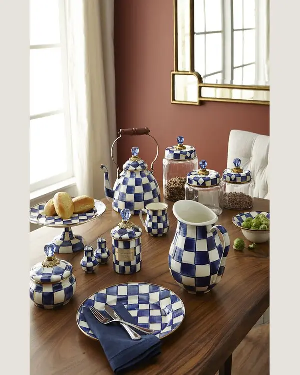 MACKENZIE-CHILDS Royal Check Pitcher