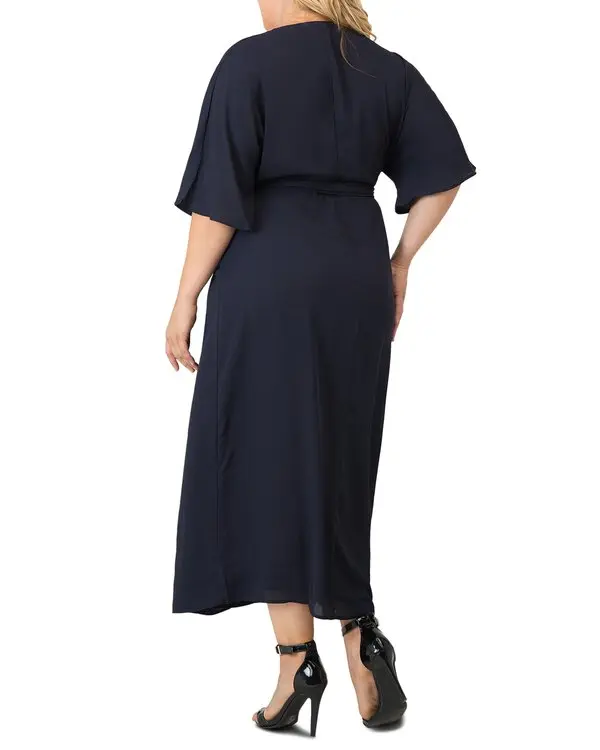 STANDARDS & PRACTICES Olivia Kimono-sleeve Maxi Wrap Dress - Midnight Blue