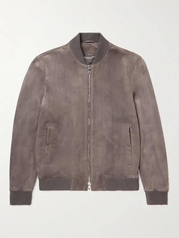 Mr P. Suede Bomber Jacket - Gray