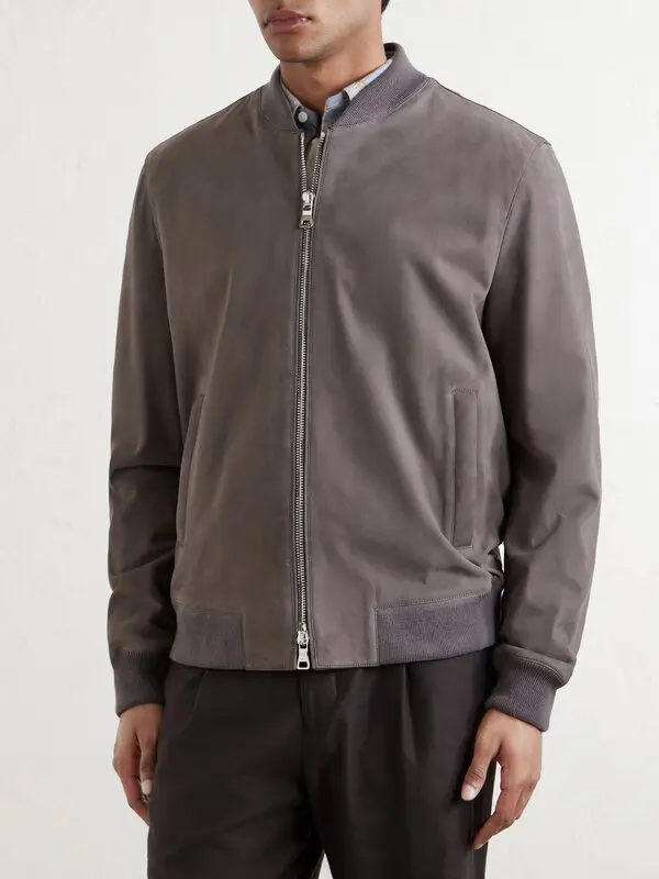 Mr P. Suede Bomber Jacket - Gray