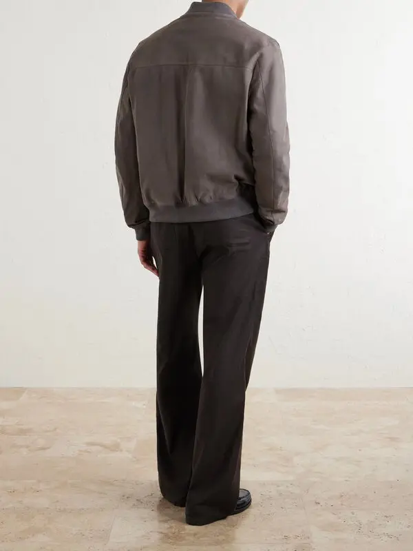 Mr P. Suede Bomber Jacket - Gray