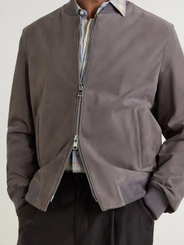 Mr P. Suede Bomber Jacket - Gray