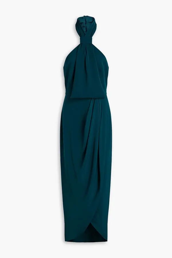 green emerald velvet dress Shona Joy Angelica Lace Back Maxi