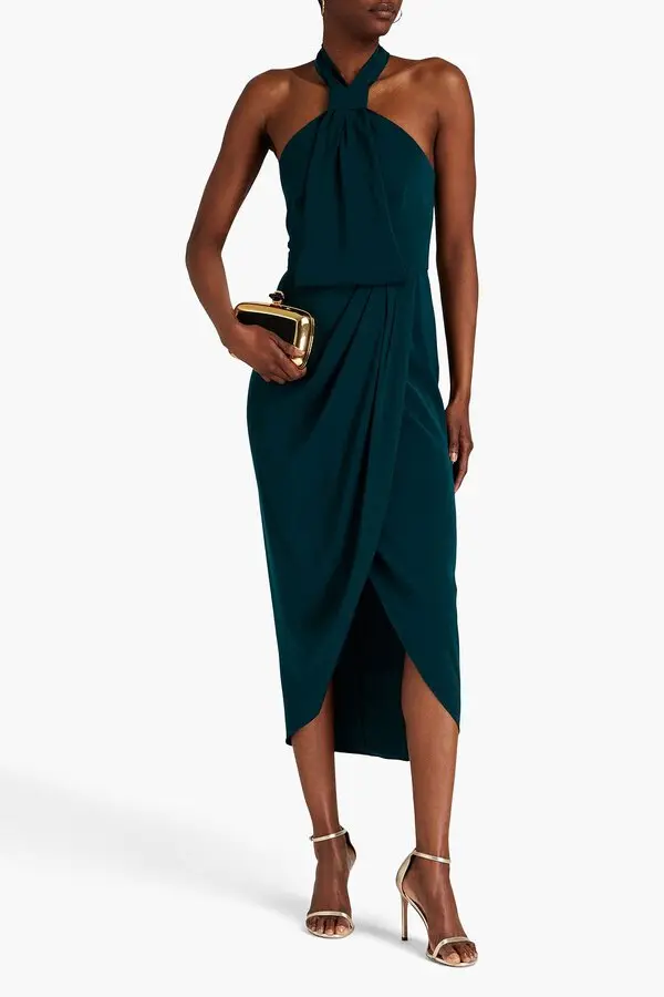 green emerald velvet dress Shona Joy - Leonie Backless Frill Maxi Dress Rosemary (Size 12)  Goldie's