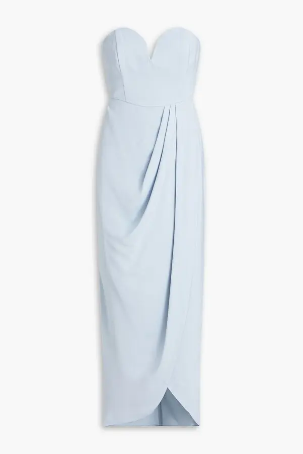 Shona Joy Strapless Draped Satin Maxi Dress In Sky Blue - 85% Off |  Editorialist