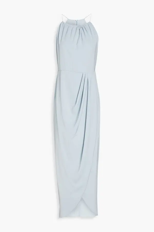 Shona Joy Gathered Satin Maxi Dress In Sky Blue - 85% Off | Editorialist