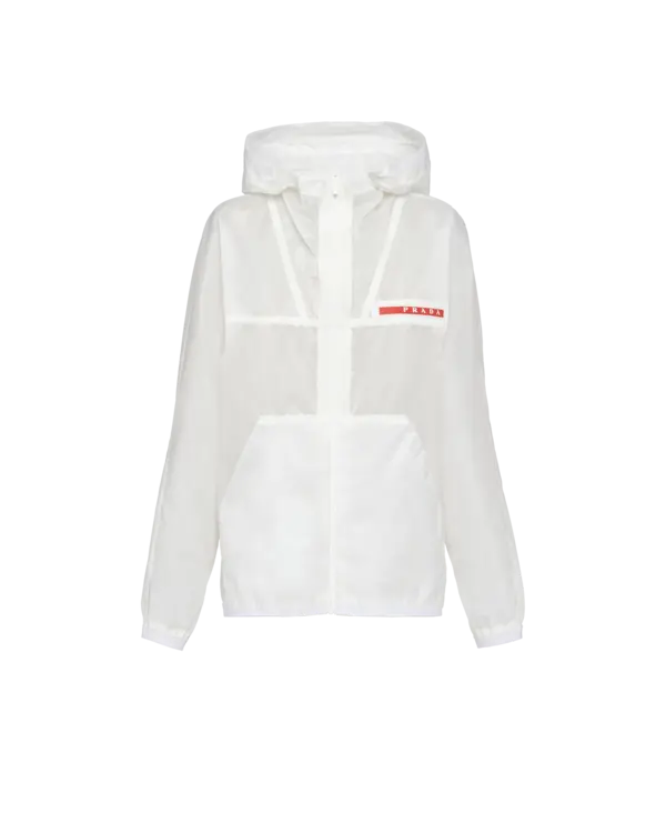 Prada Ripstop Hooded Windbreaker - White | Editorialist