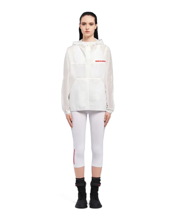 Prada Ripstop Hooded Windbreaker - White | Editorialist