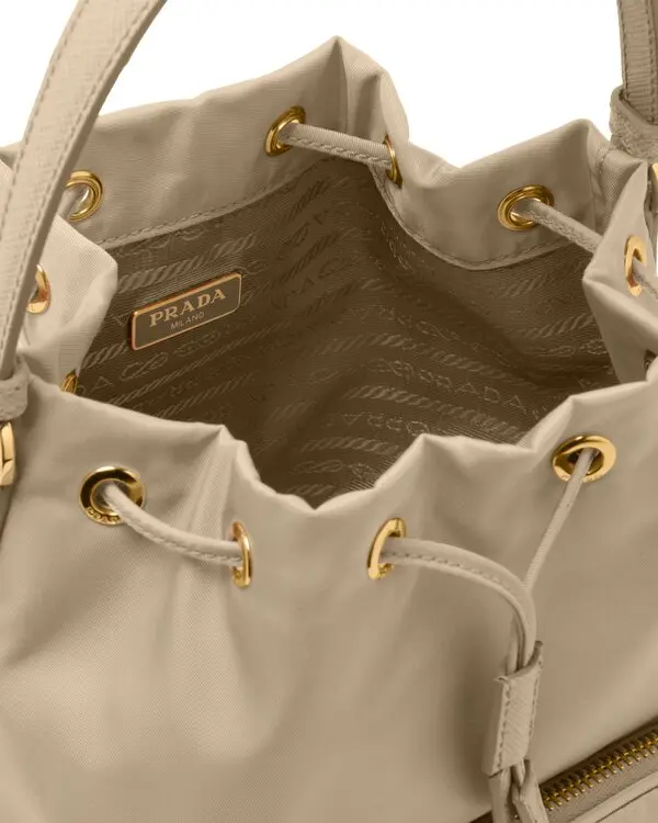 Prada Duet Re-nylon Bucket Bag - Neutral