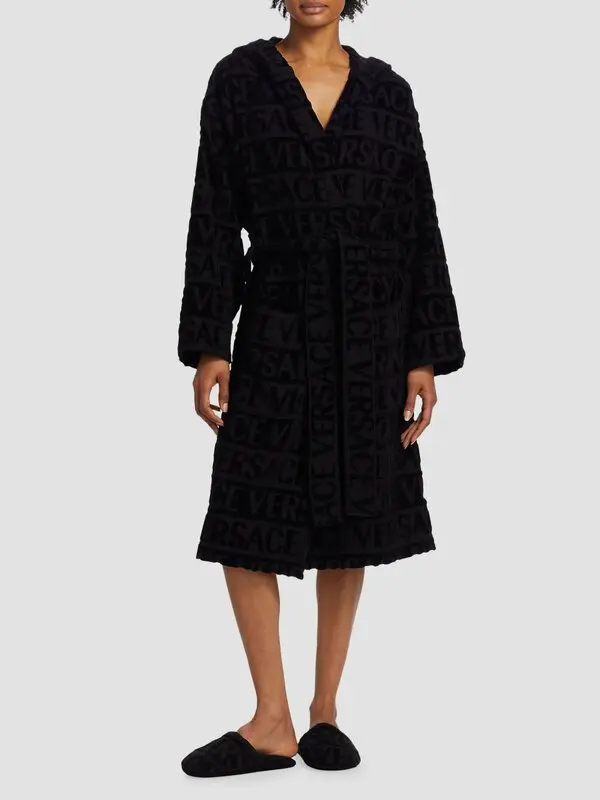Versace Repeat Logo Cotton Robe