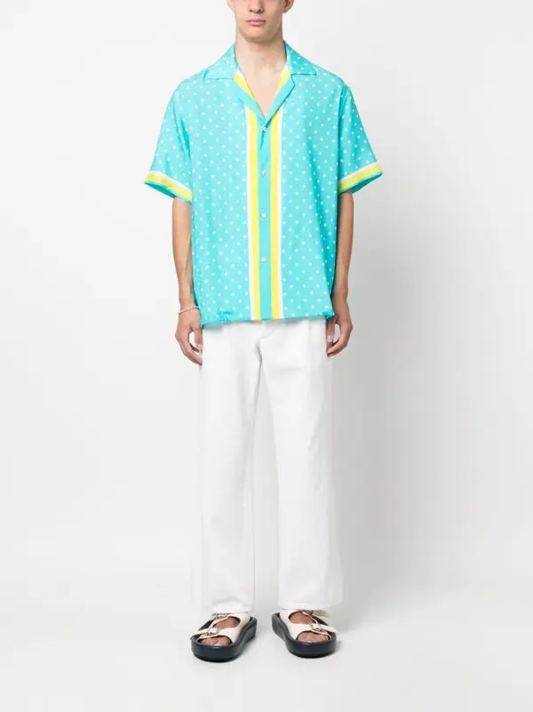 P.a.r.o.s.h Polka-dot Print Short-sleeved Silk Shirt