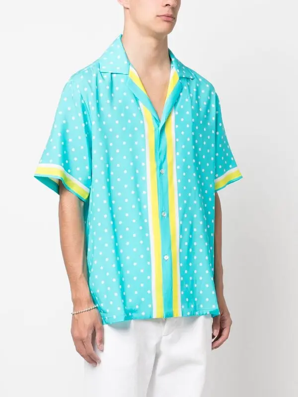 P.a.r.o.s.h Polka-dot Print Short-sleeved Silk Shirt
