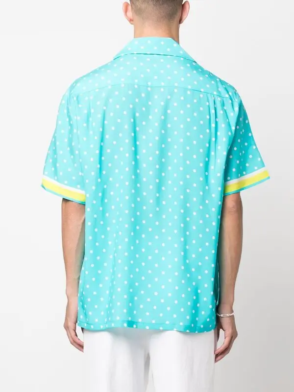 P.a.r.o.s.h Polka-dot Print Short-sleeved Silk Shirt