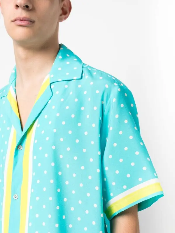 P.a.r.o.s.h Polka-dot Print Short-sleeved Silk Shirt
