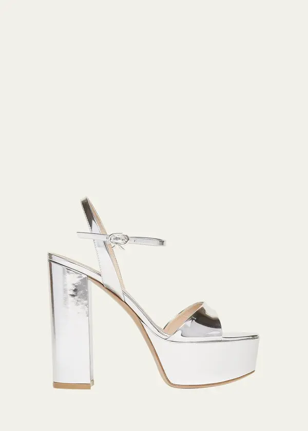 GIANVITO ROSSI Metallic Platform Sandals