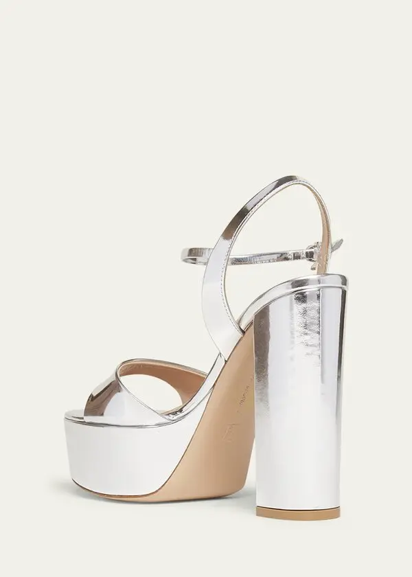 GIANVITO ROSSI Metallic Platform Sandals