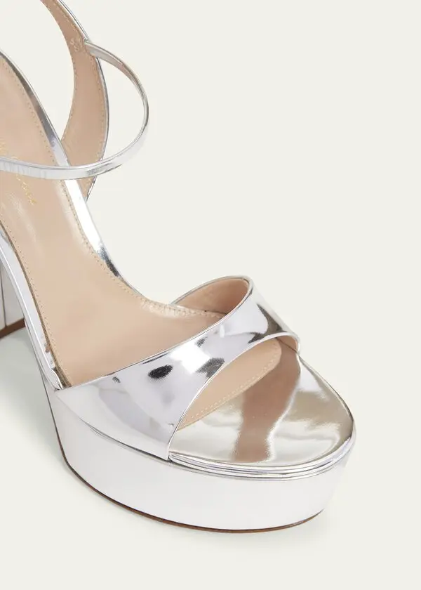 GIANVITO ROSSI Metallic Platform Sandals