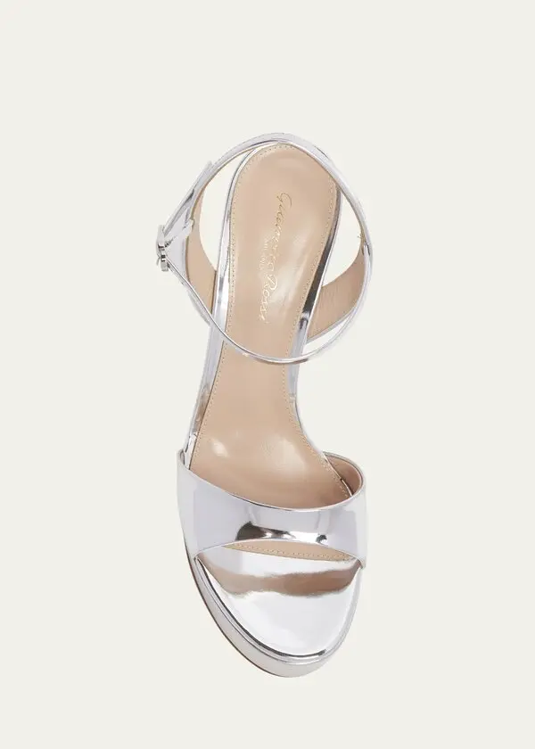 GIANVITO ROSSI Metallic Platform Sandals