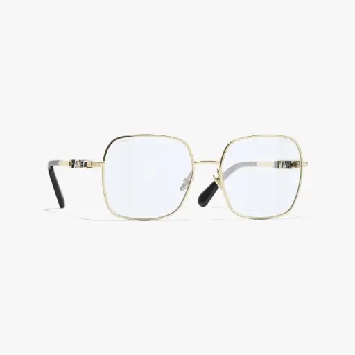 Chanel Square Eyeglasses - Light Gold