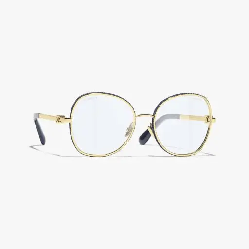 Chanel Round Eyeglasses - Gold