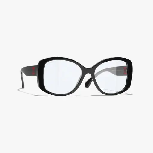 Chanel Metal & Pearls Eyeglasses - Black & Pink