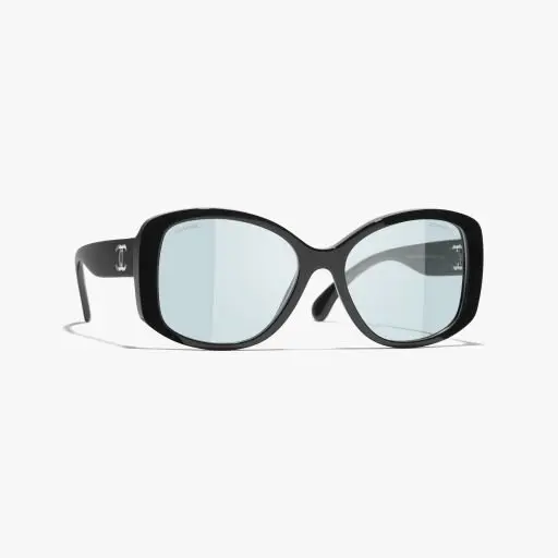 Chanel Metal & Pearls Eyeglasses - Black