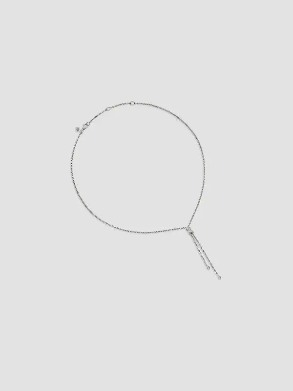 David Yurman Petite X Lariat Necklace In Sterling With Diamonds