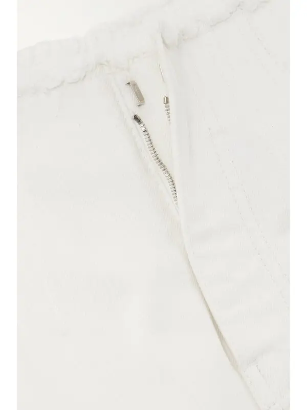 Alaïa Embroidered Laser-cut Low-rise Jeans - White