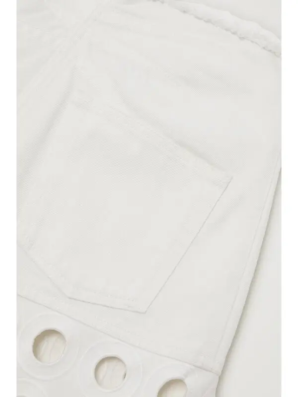 Alaïa Embroidered Laser-cut Low-rise Jeans - White