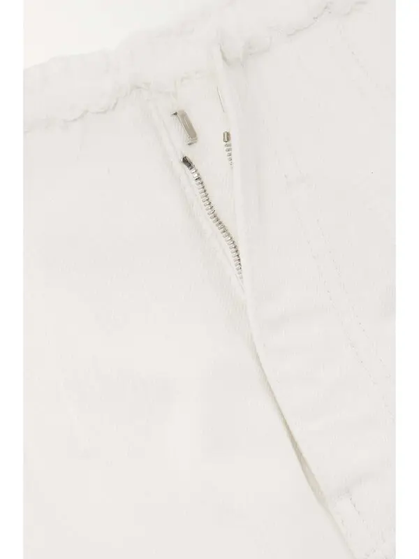 Alaïa Embroidered Laser-cut Low-rise Jeans - White