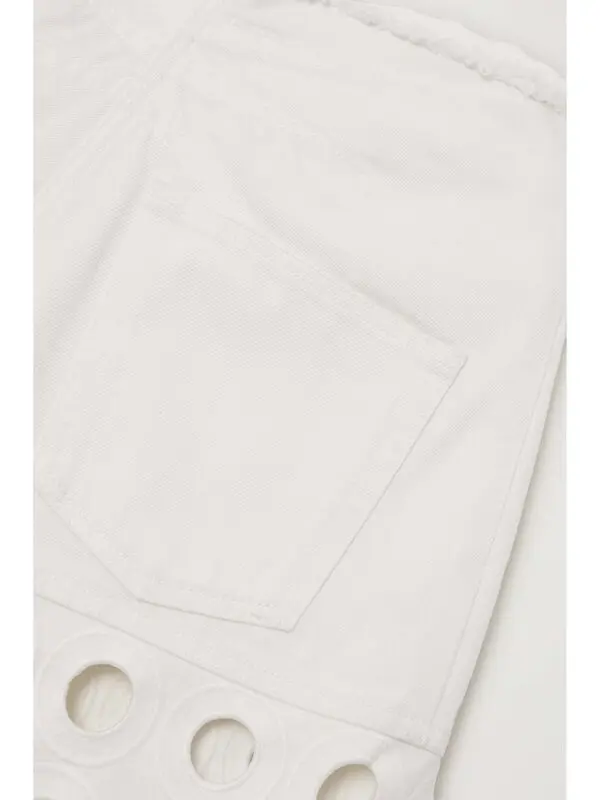 Alaïa Embroidered Laser-cut Low-rise Jeans - White