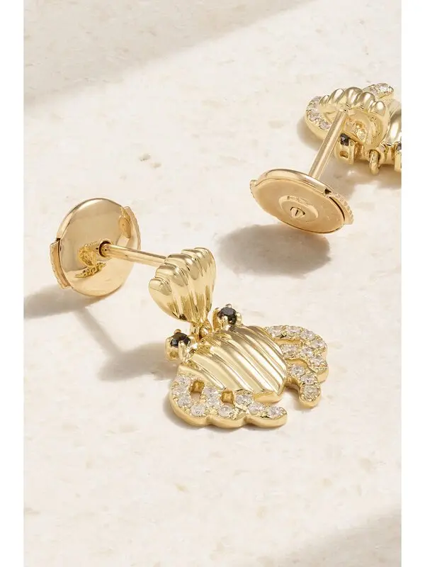 Yvonne Léon 9-karat Diamond Crab Stud Earrings