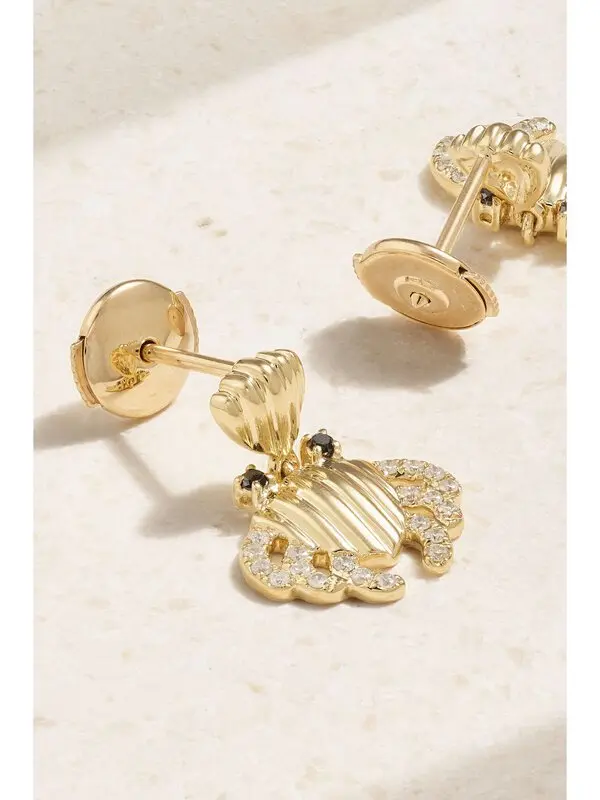 Yvonne Léon 9-karat Diamond Crab Stud Earrings