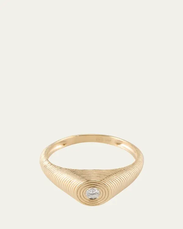 SYDNEY EVAN 14k Yellow Diamond Signet Ring