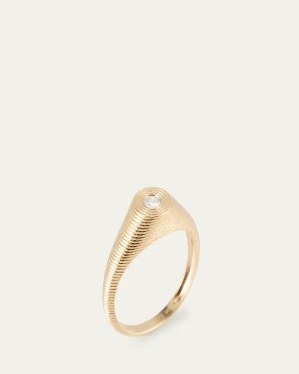 SYDNEY EVAN 14k Yellow Diamond Signet Ring