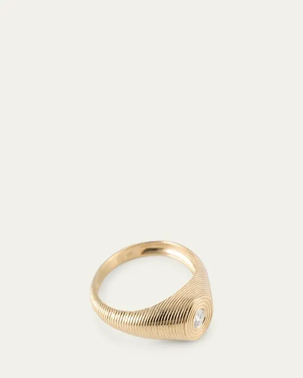 SYDNEY EVAN 14k Yellow Diamond Signet Ring