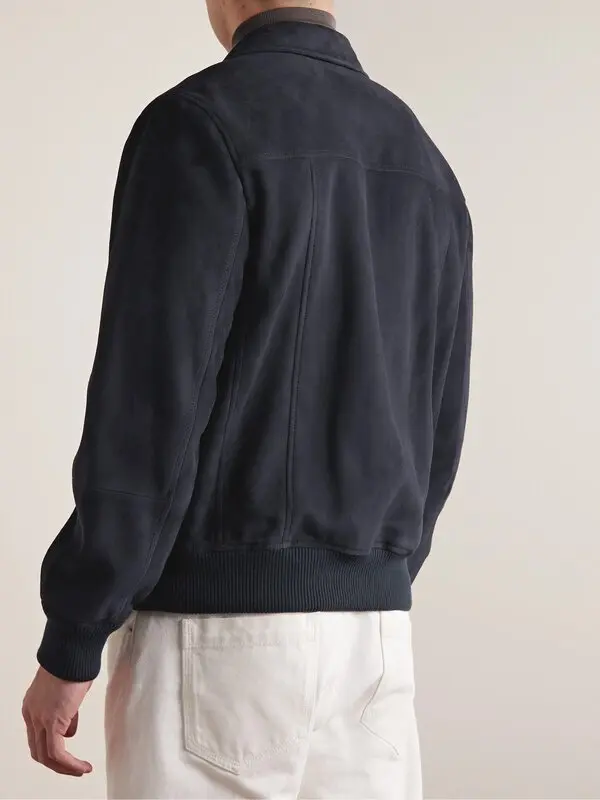 Brunello Cucinelli Suede Bomber Jacket