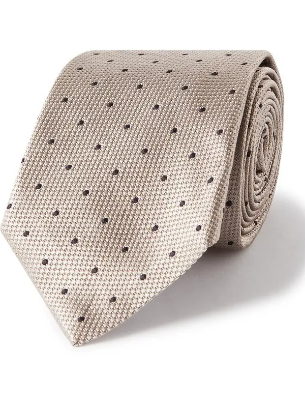 Brunello Cucinelli Polka-dot Silk-jacquard Tie