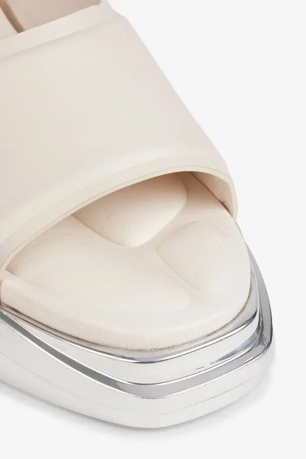1017 Alyx 9SM Mono Slide in White Leather 1017 alyx 9sm mono - Gem main image 3