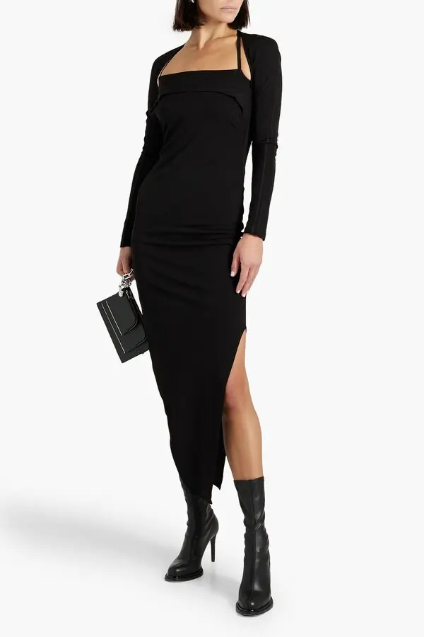 Helmut Lang Cutout Jersey Midi Dress