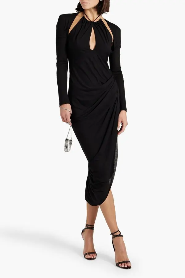 drape jersey dress Agnes Twist-Drape Jersey Dress Black / S main image 1